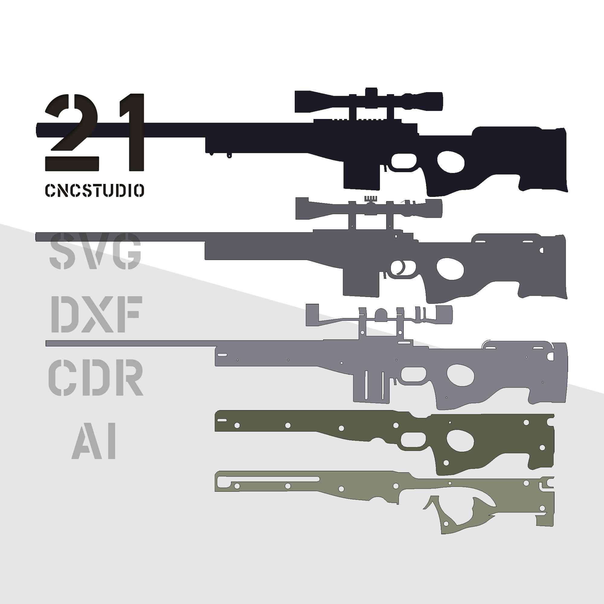 Rifle AWP Layered Laser Cut File Dxf Svg Cdr - Etsy Australia