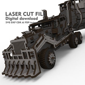 Armored Tanker Truck Laser Cut File, Dxf, Svg, Ai and Cdr, 3d Puzzle ...