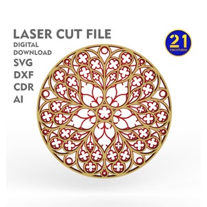 Window of Saint-pierre Cathedral Multilayer 2d Dxf, Svg, Ai, Cdr Laser ...