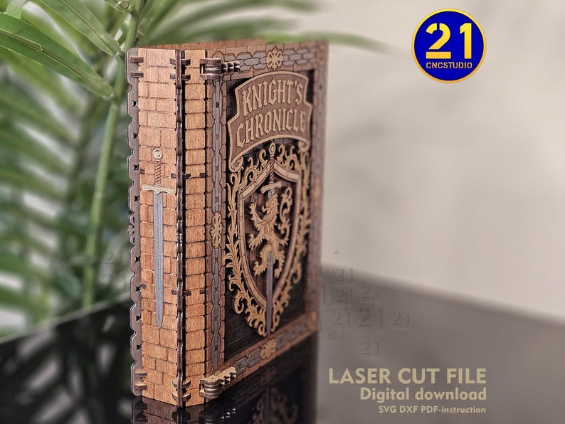 Knight Book Box SVG: Medieval Keepsake Laser Cut File (digital Download ...