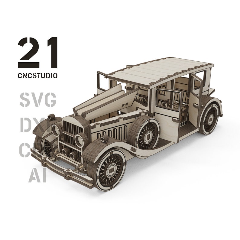 Classic Car Laser Cut File Dxf Svg Ai and Cdr 3d Puzzle - Etsy Australia