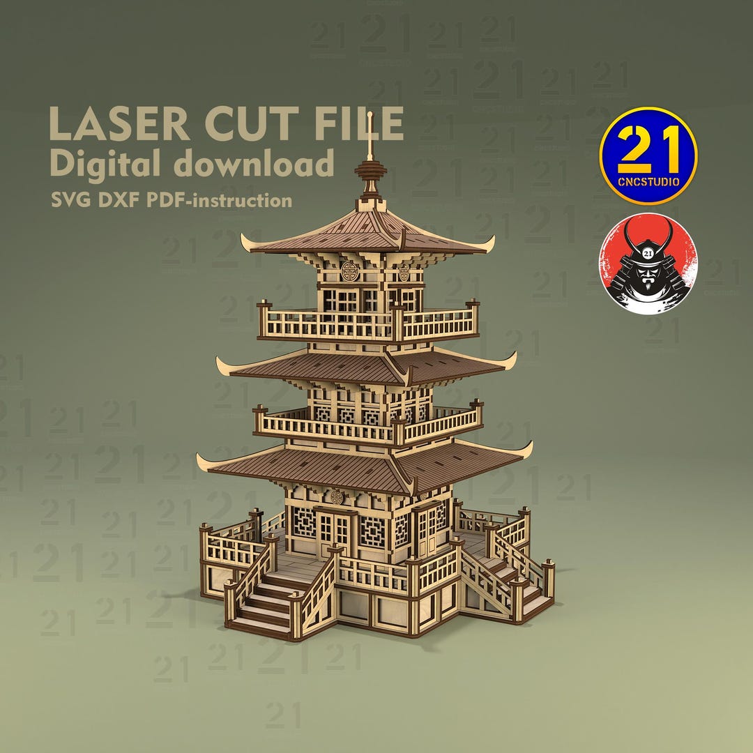 Asian Pagoda Laser Cut File: 28mm-32mm RPG Terrain (digital Download ...