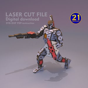 Jaeger Robot - Laser Cut Model Dxf, Svg, Ai and Cdr 3d Puzzle File for ...