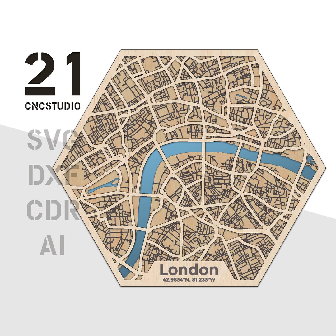 London Multilayer Laser Cut File in Cdr Svg and Dxf Formats - Etsy