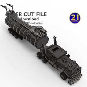 Armored Tanker Truck Laser Cut File, Dxf, Svg, Ai and Cdr, 3d Puzzle ...