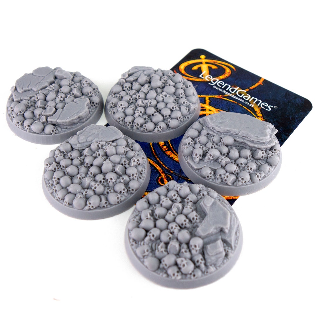 Skull Bases 40mm Round Bases Resin Designed and Made by Legendgames - Etsy