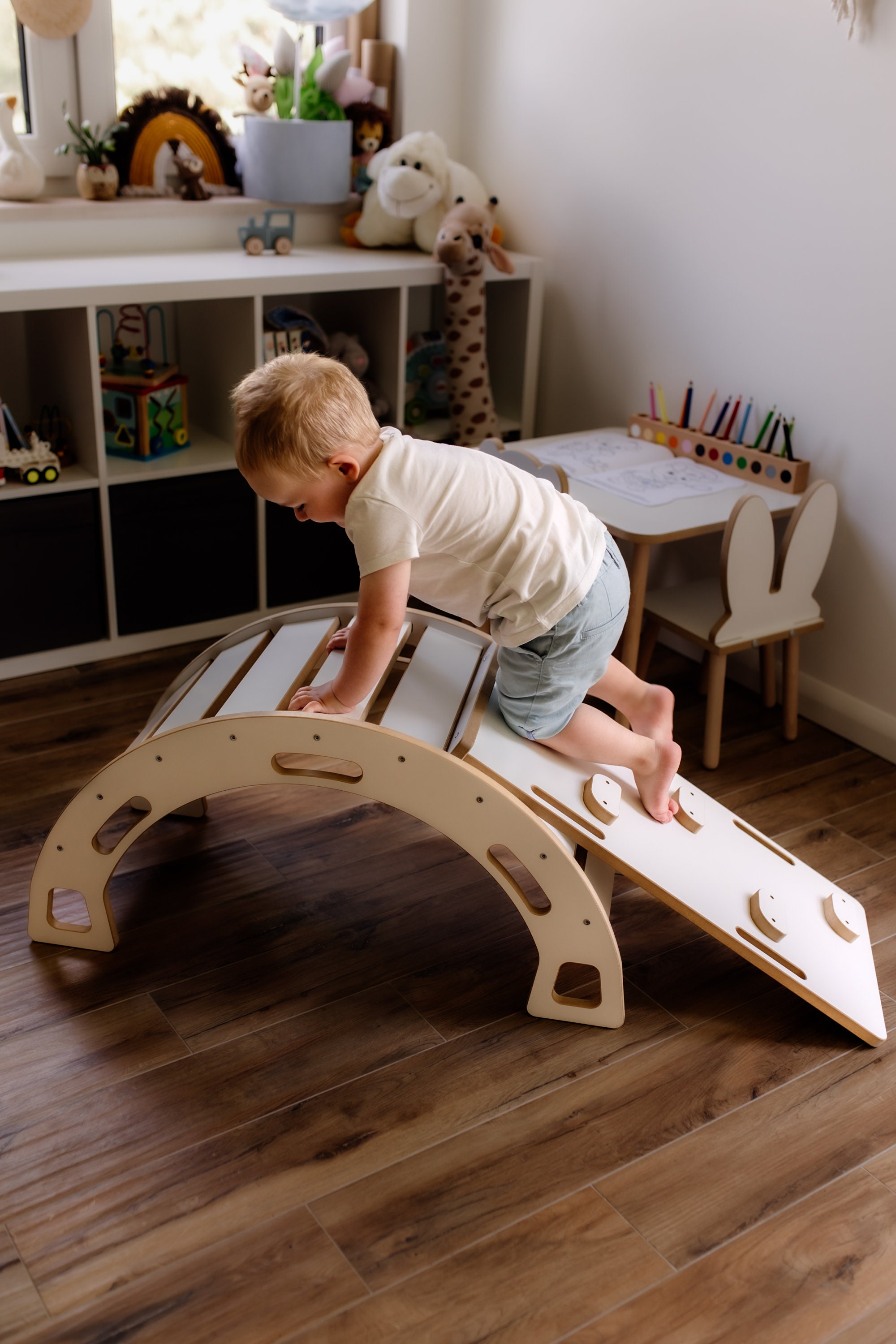 Montessori Wooden Rocker for Kids, Montessori Wooden Rocker, Gift for ...