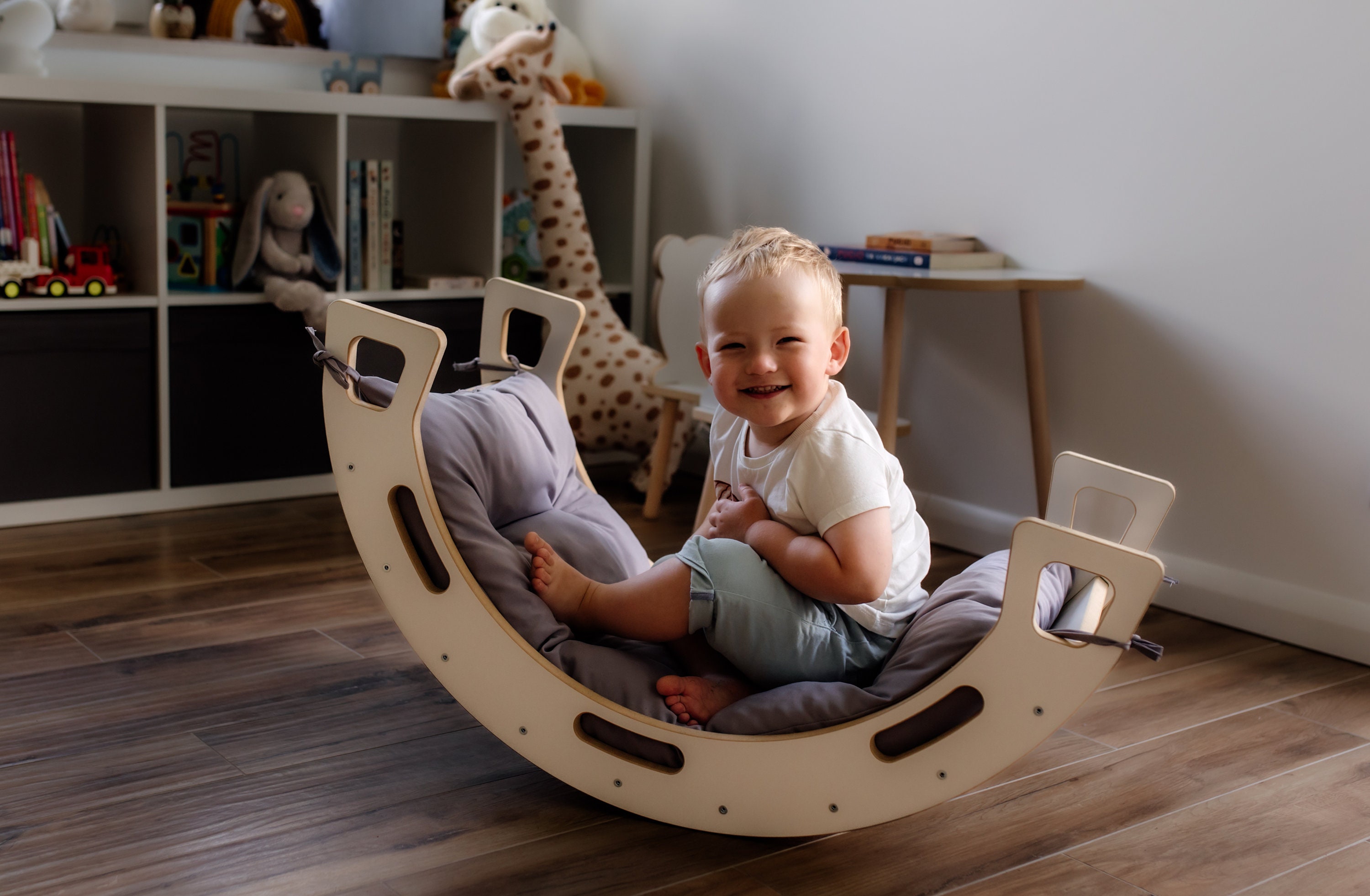 Montessori Wooden Rocker for Kids, Montessori Wooden Rocker, Gift for ...