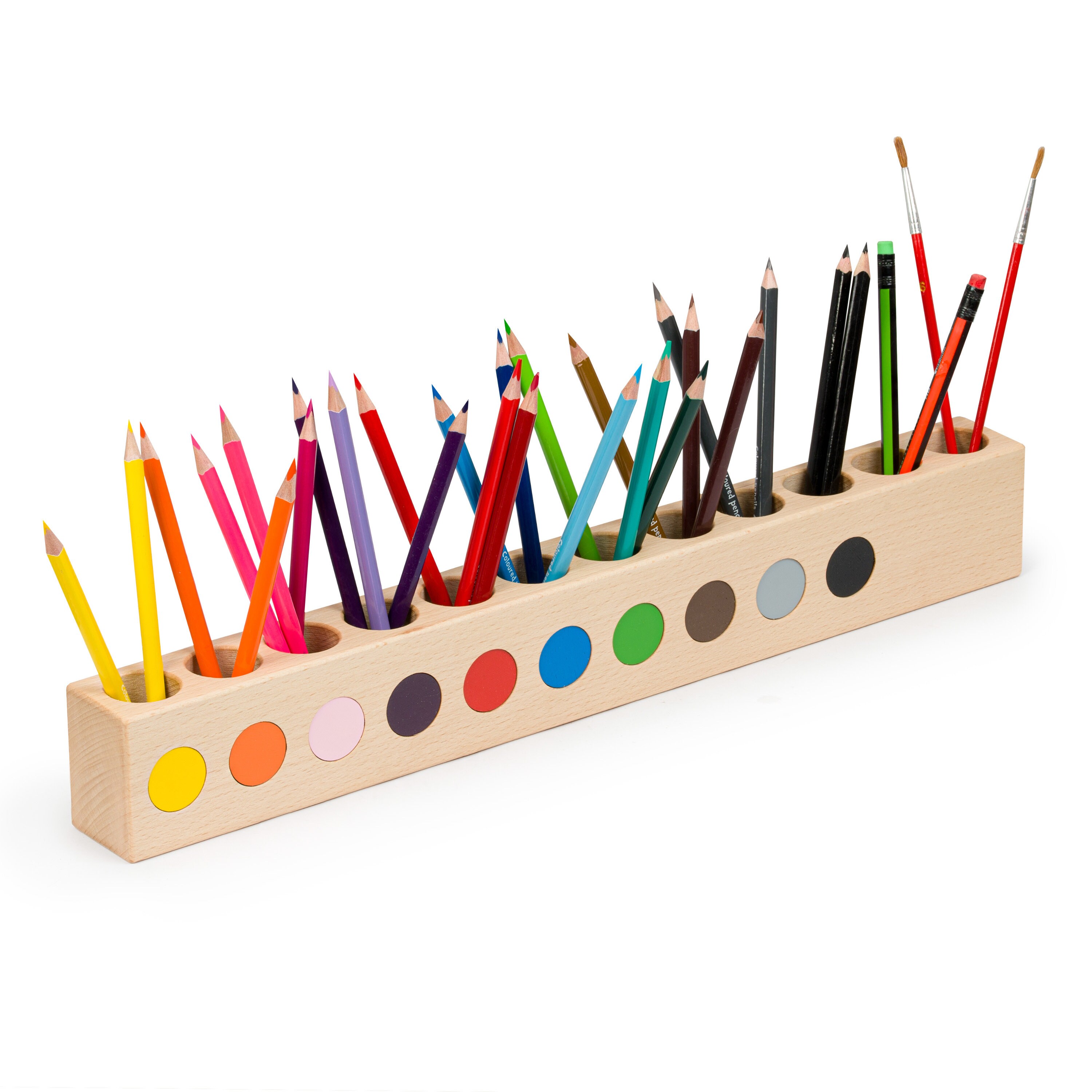 Stiftehalter aus Holz Aufbewahrung für Buntstifte mit 12 - Etsy.de