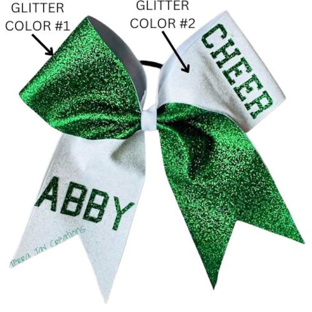 Custom Personalized STIFF Glitter Bow. Large | Cheer | Dance | Hair ...