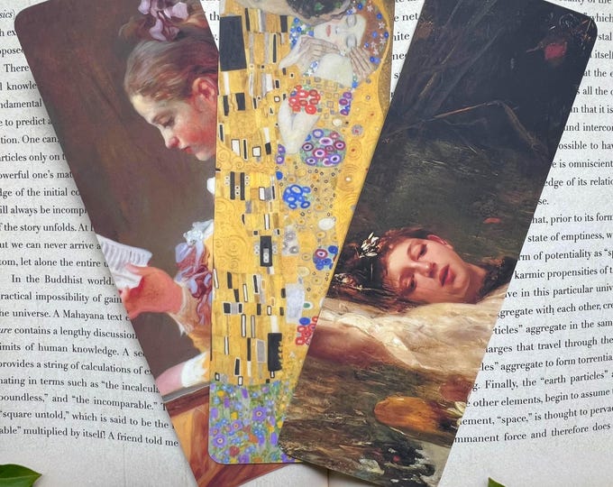 Famous Paintings Bookmark Set | Klimt the Kiss | Ophelia | Gift for ...