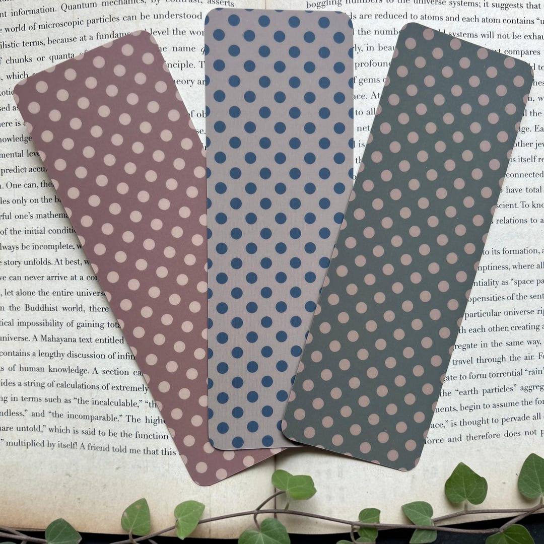 Moody Polka Dot Bookmark Set | Dark Academia Aesthetic | Neutral ...
