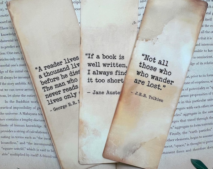 Literary Quotes Bookmark Set | Dark Academia | Oscar Wilde | Jane ...