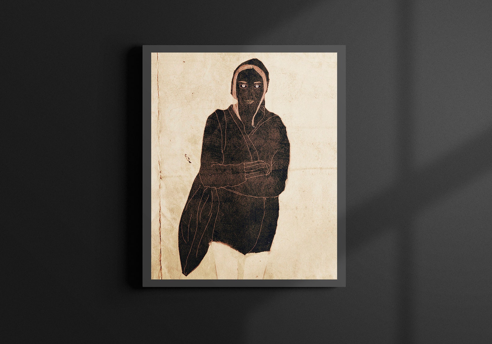 Portrait Lonely and Cold Girl Poster, Wall Art, Illustrations ...