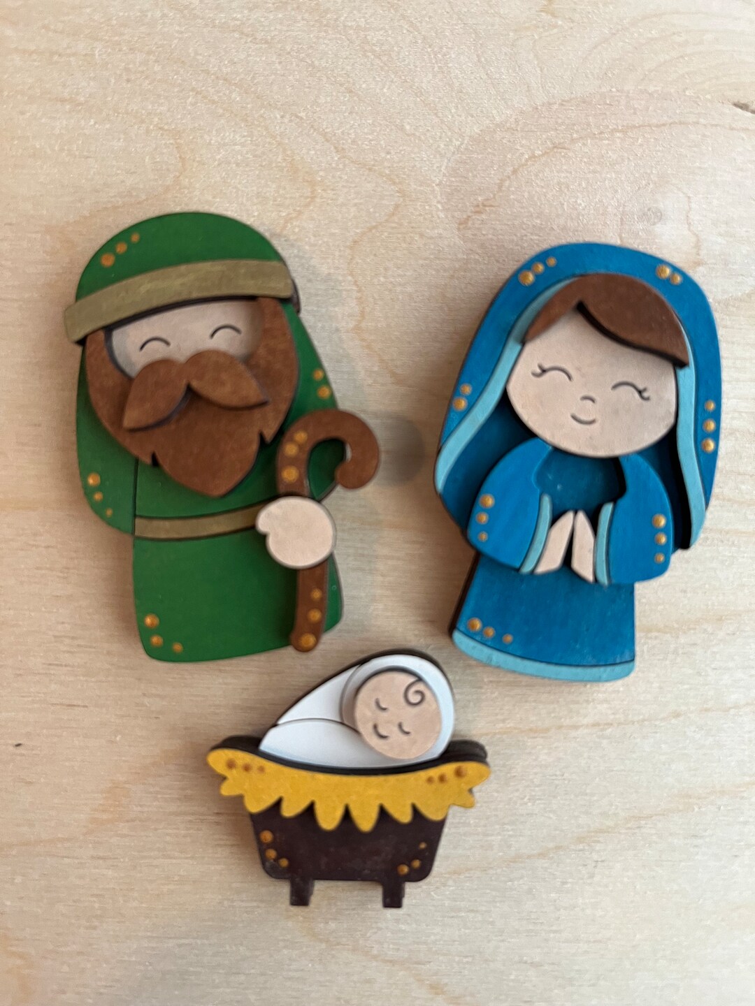 Christmas Nativity Hand Painted Magnets | Neodymium | Fridge Magnets ...
