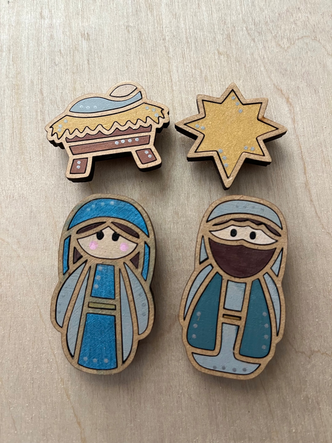 Christmas Nativity Hand Painted Magnets | Neodymium | Fridge Magnets ...