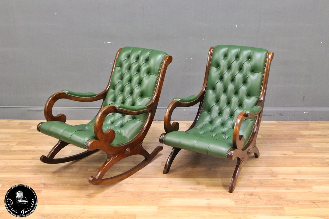 2 Chesterfield Chair Rocking Chair Armchair English - Etsy