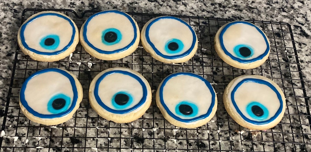 Sugar Cookies / Evil Eye / Decorated Cookies / Party Favors / Royal ...