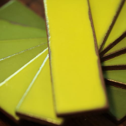 Lemon Lime Handmade Tile: Green Yellow. Lime Lemon - Etsy