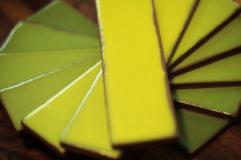 Lemon Lime Handmade Tile: Green, Yellow. Lime, Lemon, Chartreuse.... - Etsy