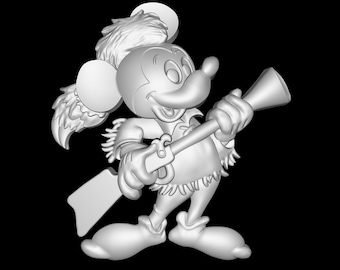 Mickey Mouse 3D Model Carving STL File for CNC and 3D Printers - Etsy