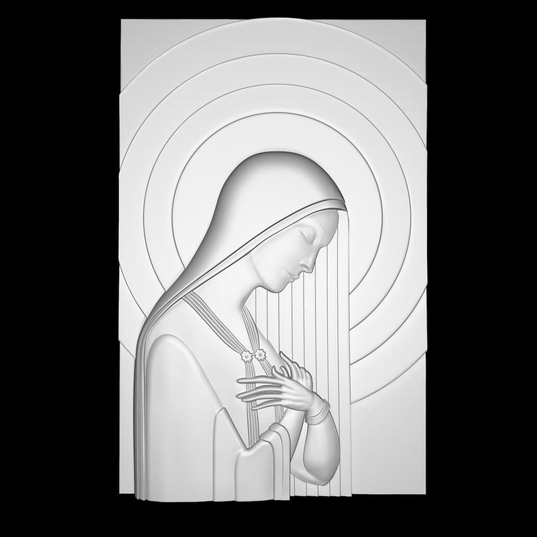 Virgin Mary 3D Model Carving STL File for CNC and 3D Printers - Etsy
