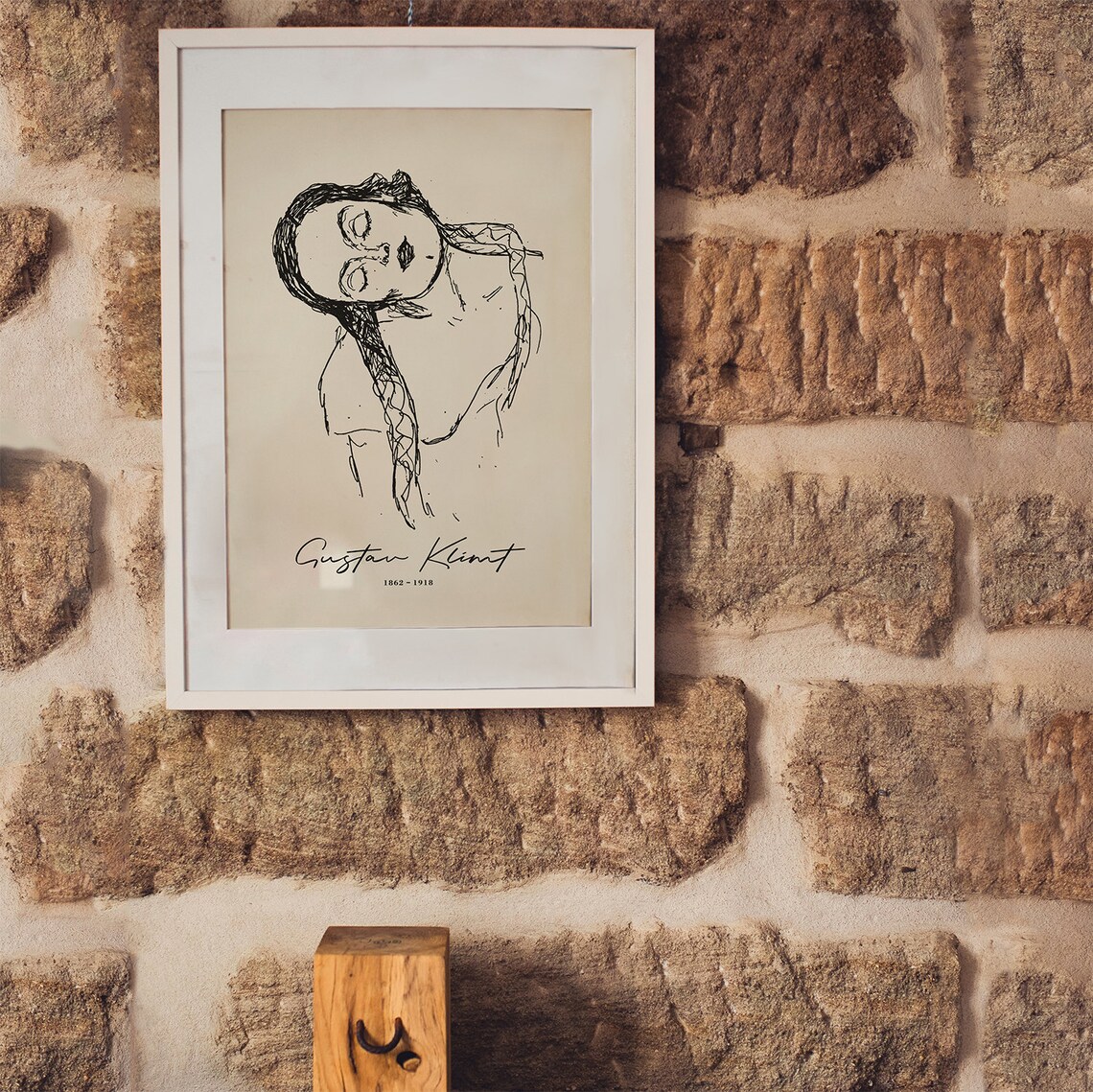 Gustav Klimt Sketch Poster Pencil Sketch Minimalist Klimt - Etsy