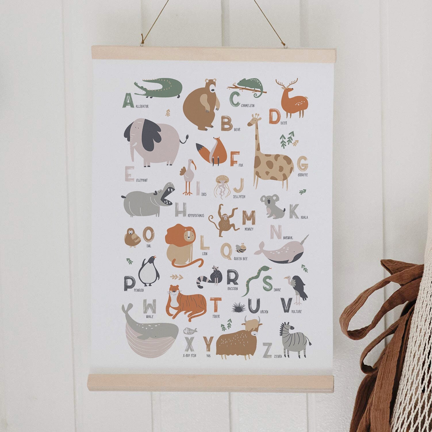 Animal Alphabet Print, Alphabet Poster, ABC Poster, Educational Art ...