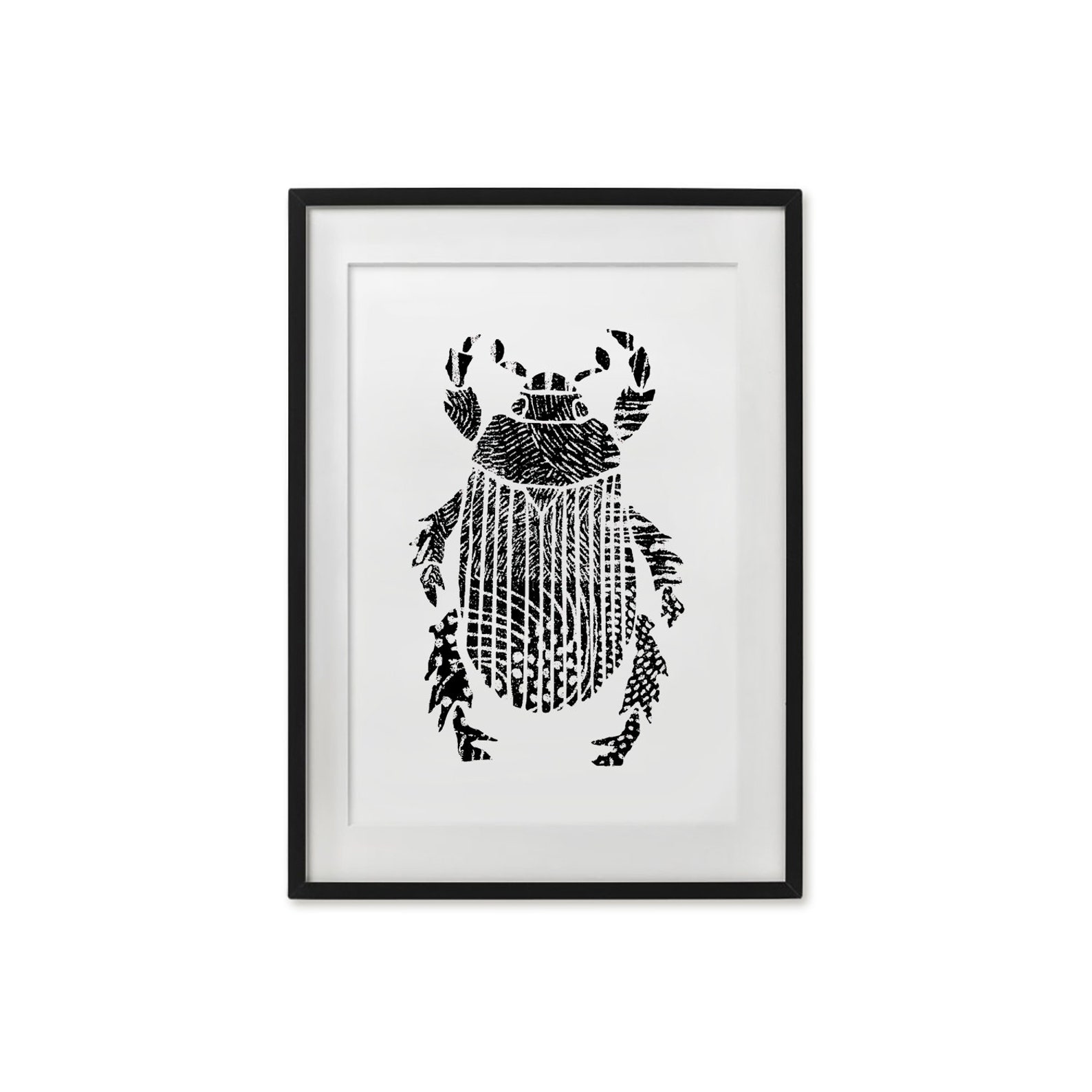 Scarab Linocut Poster Scarab Poster Scarab Design Egyptian - Etsy