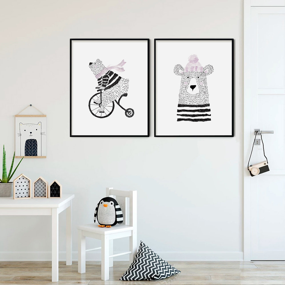 Set of 4 Posters, Kids Room Posters, Bears Poster, Baby Posters ...