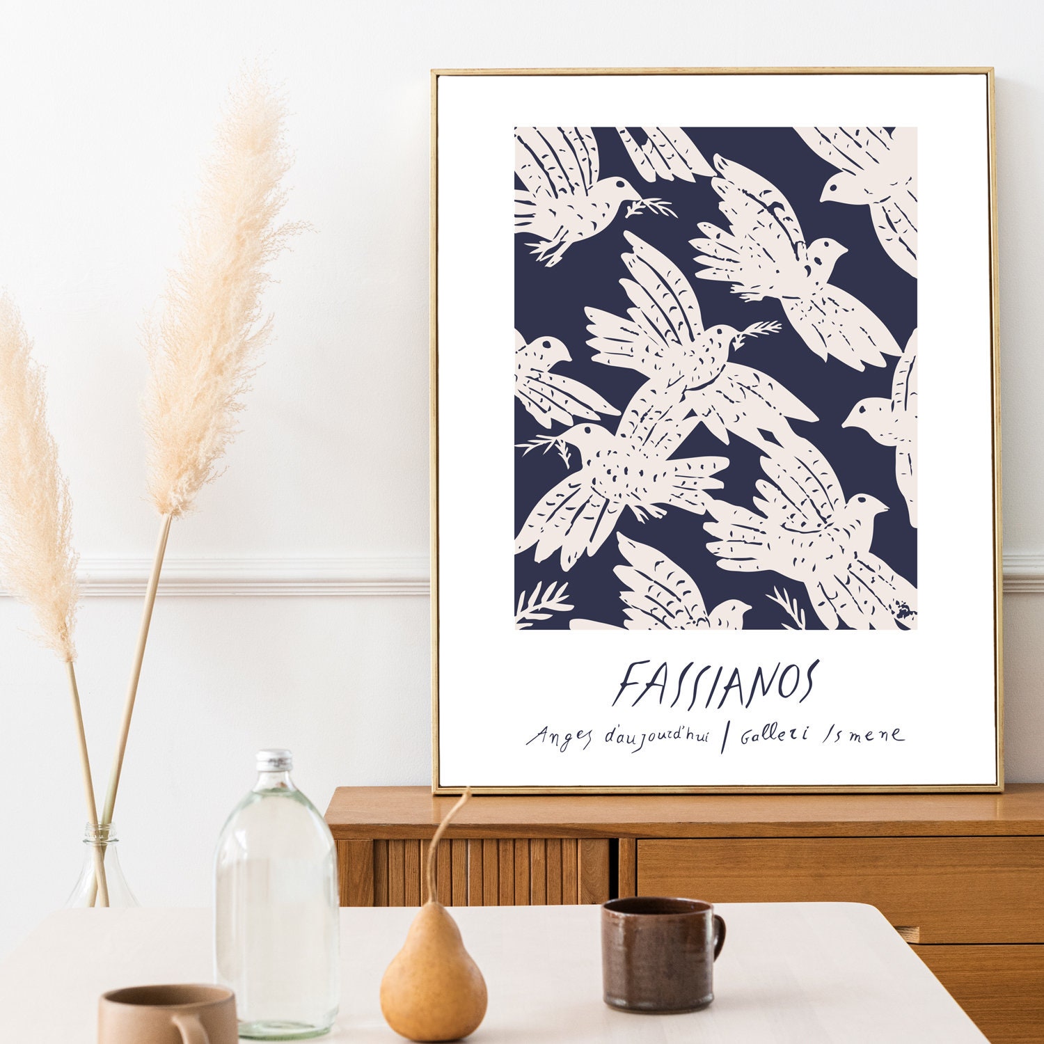 Fassianos, Greek Art, Minimal Birds, Modern Birds Print, Minimal Art ...