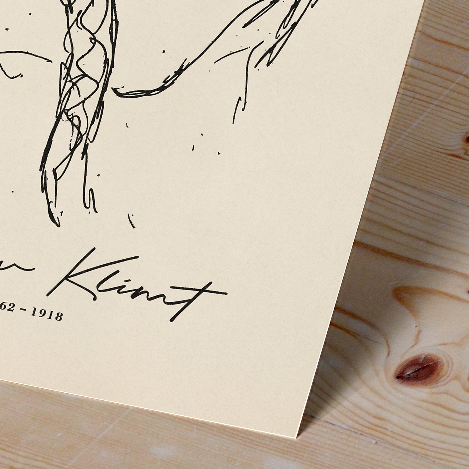 Gustav Klimt Sketch Poster Pencil Sketch Minimalist Klimt - Etsy