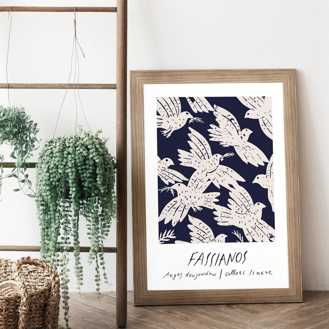 Fassianos, Greek Art, Minimal Birds, Modern Birds Print, Minimal Art ...