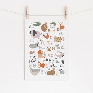 Animal Alphabet Print, Alphabet Poster, ABC Poster, Educational Art ...
