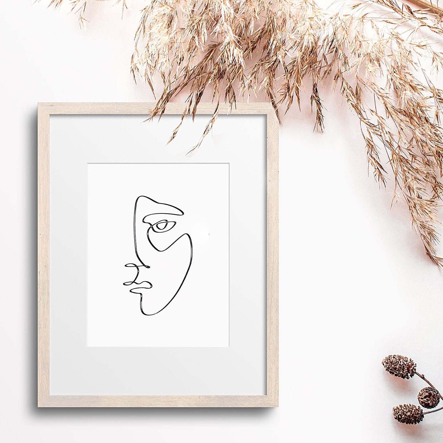 One Line Face One Line Art Linear Face Linear Art Woman - Etsy