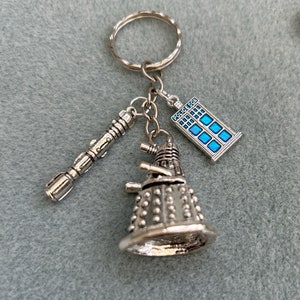 Dr Who Large 3D Dalek Keyring With or Without Police Box Tardis & Sonic ...