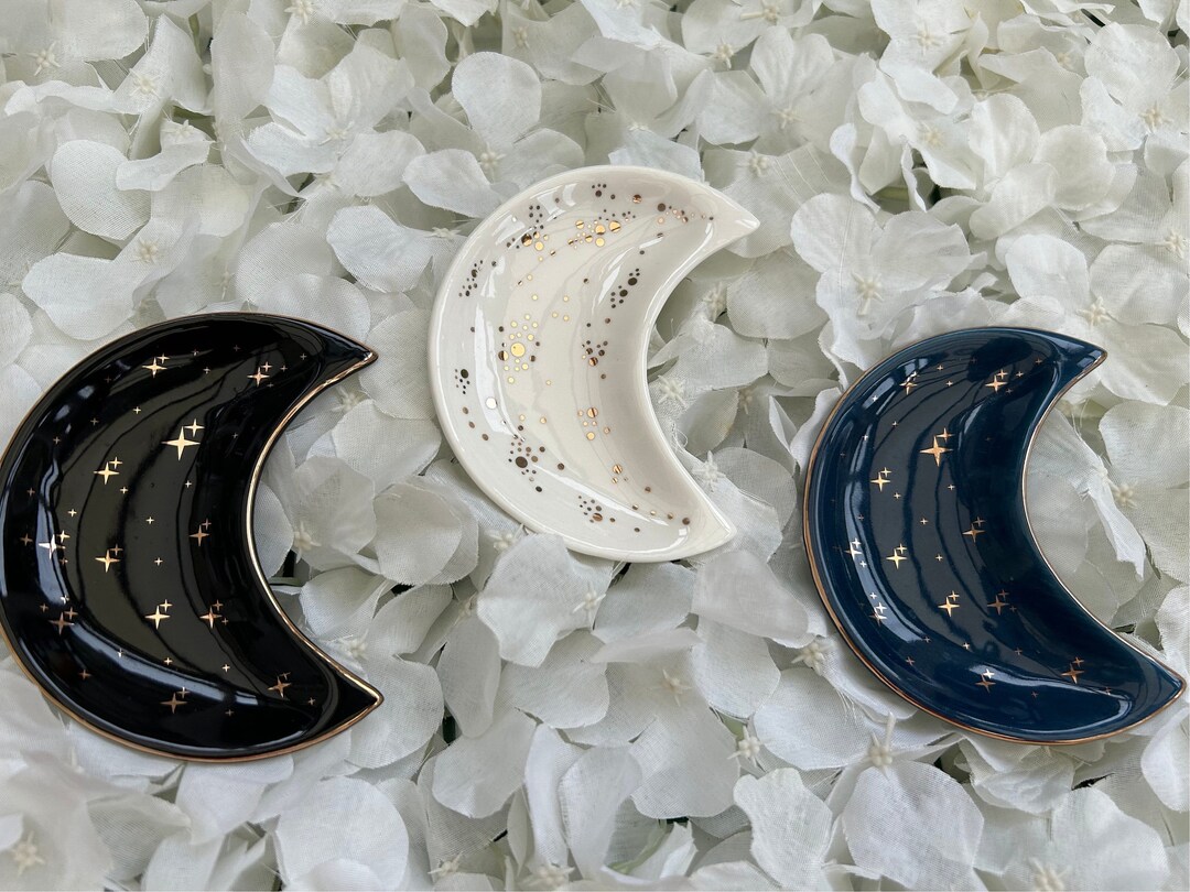 Crescent Moon & Star Ceramic Jewellery Trinket Dishes - Etsy