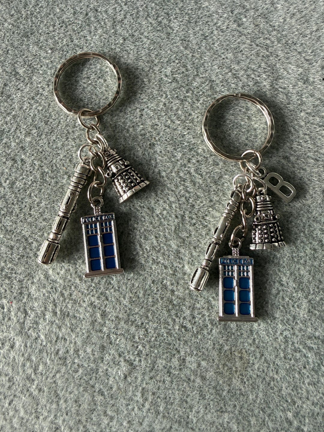 Dr Who Police Box / Tardis, Dalek & Sonic Screwdriver Keyring Keychain ...