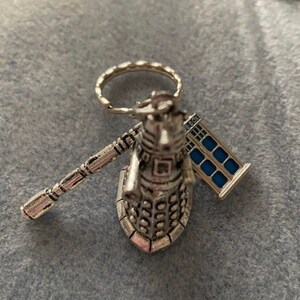 Dr Who Large 3D Dalek Keyring With or Without Police Box Tardis & Sonic ...