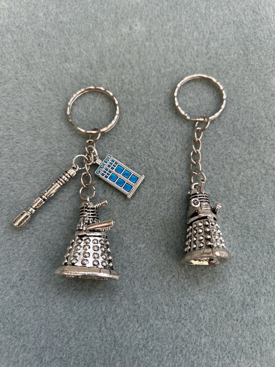 Dr Who Large 3D Dalek Keyring With or Without Police Box Tardis & Sonic ...