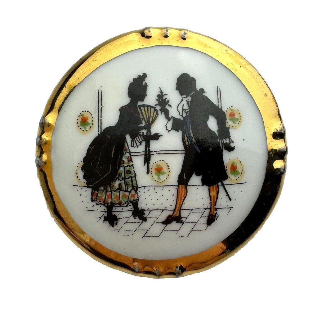 Vintage Silhouette Dancing Courting Couple Pin Brooch Germany - Etsy