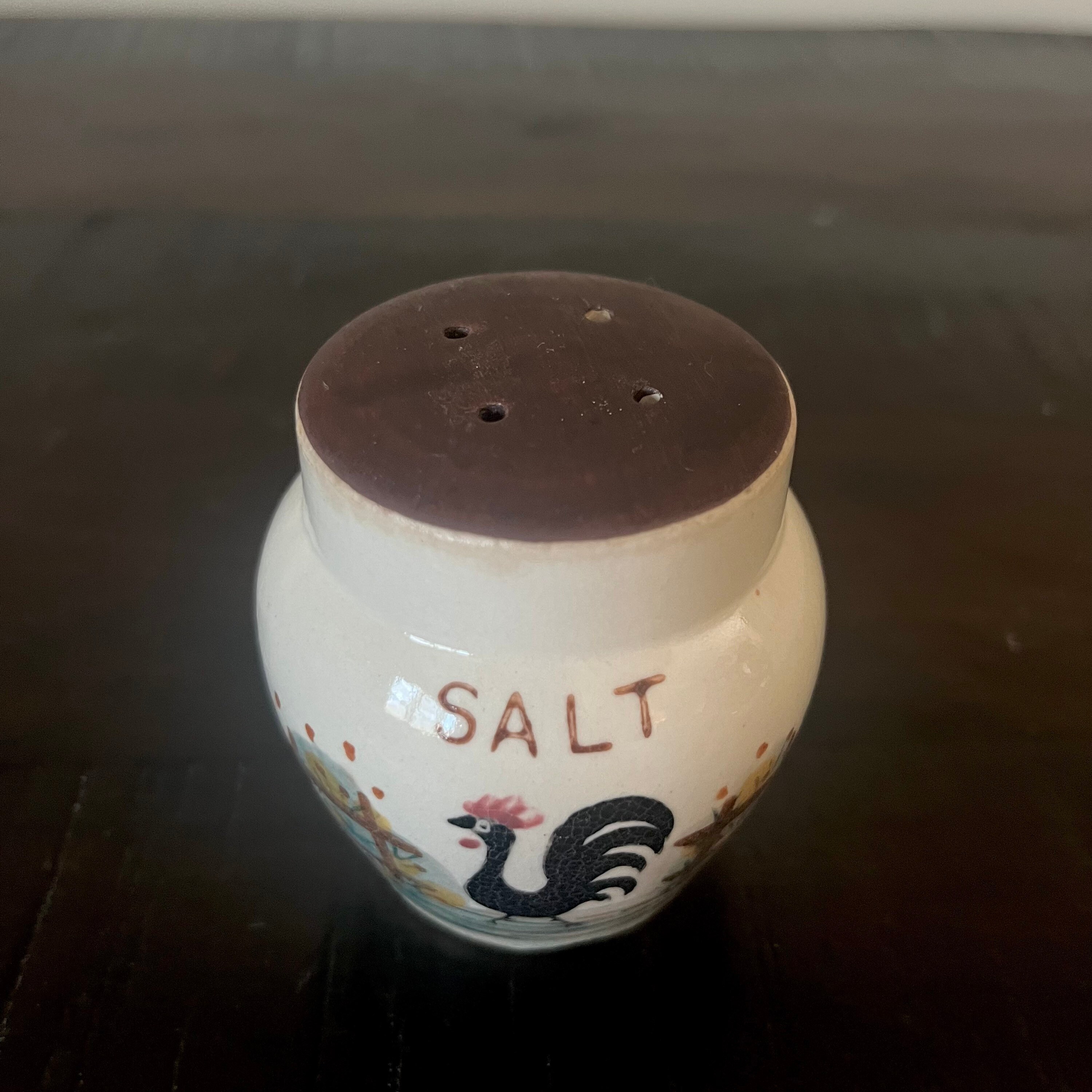 Vintage Salt Shaker With Rooster and Fence - Etsy