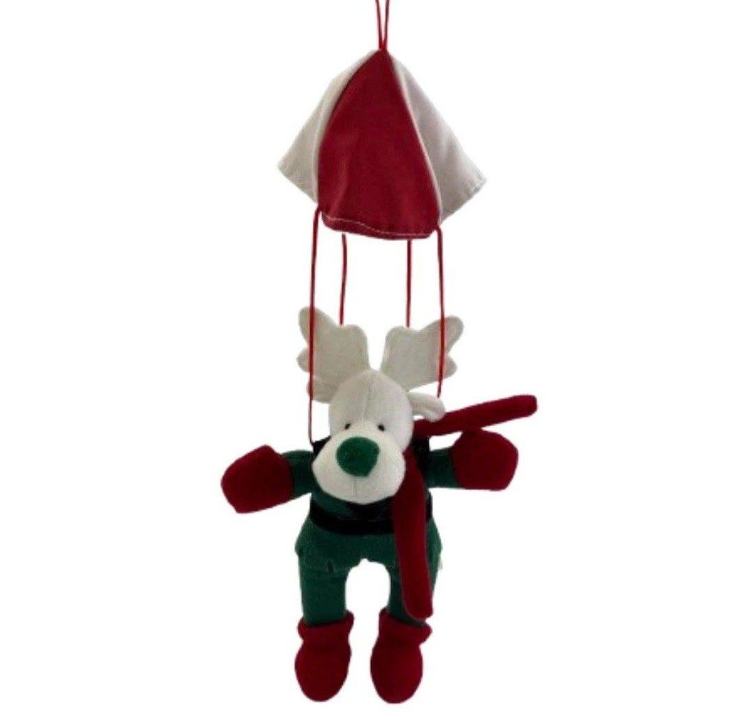 Vintage Applause Christmas Plush Moose Parachute Ornament Reindeer ...