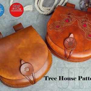 Medieval Bjorn Belt Bag Leather Pattern DXF and PDF Viking Hip Bag ...