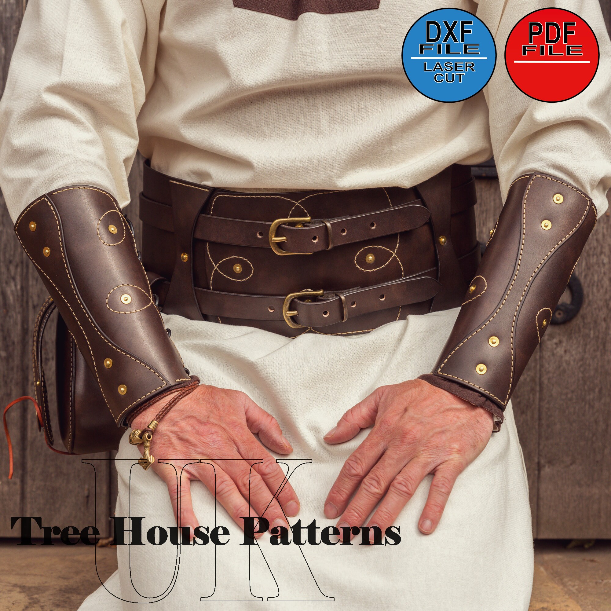Leather Pattern PDF, DXF for Medieval Arm Guard (ONLY) - Etsy