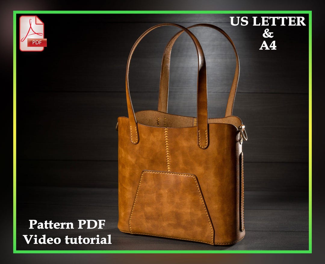 Small Tote Bag Leather Pattern PDF, Shoulder Bag Digital Template - Etsy