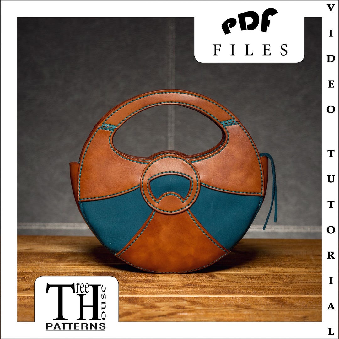 Round Handbag Leather Pattern PDF - Leather Bag Digital Template - Etsy