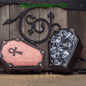 Coffin Backpack Leather Pattern PDF Gothic Backpack Digital Template - Etsy