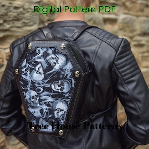 Coffin Backpack Leather Pattern PDF - Gothic Backpack Digital Template ...