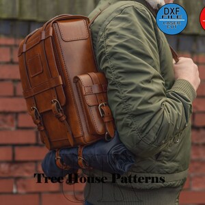 Military Style Backpack Leather Pattern DXF and PDF Leather Rucksack ...